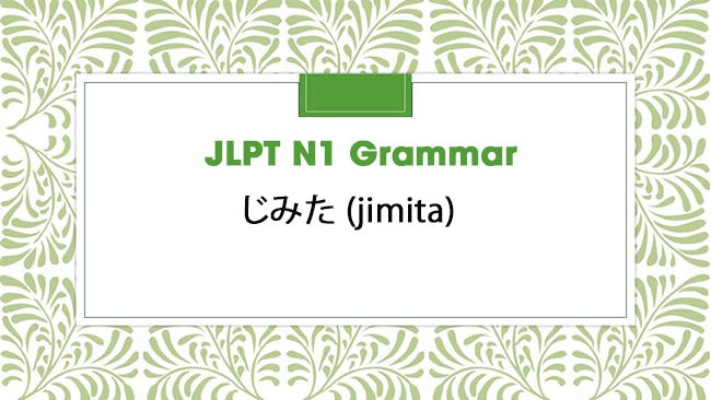JLPT N1 Grammar: じみた (jimita)