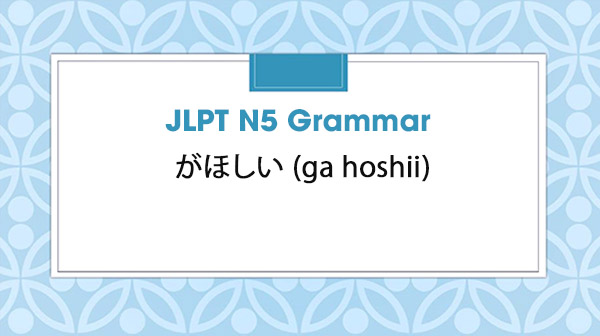 JLPT N5 Grammar : がほしい (ga hoshii)