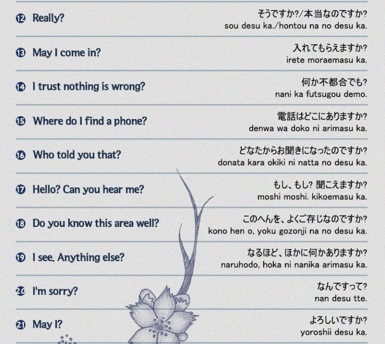 Common Questions In Japanese