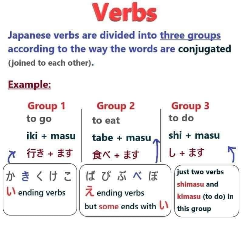 THE 3 JAPANESE VERB GROUPS