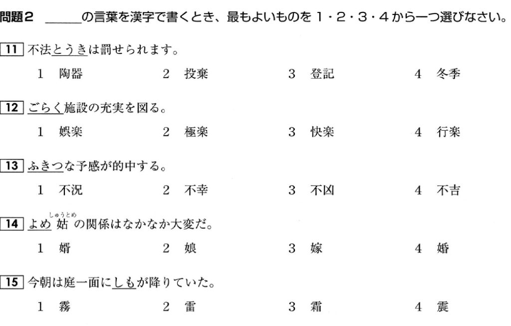 N1 Kanji Exercises – Part 6 (with Answers)